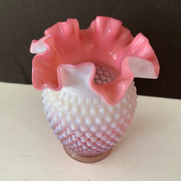 Fenton | Accents | Rare Vintage Fenton Opalescent Hobnail Cranberry ...